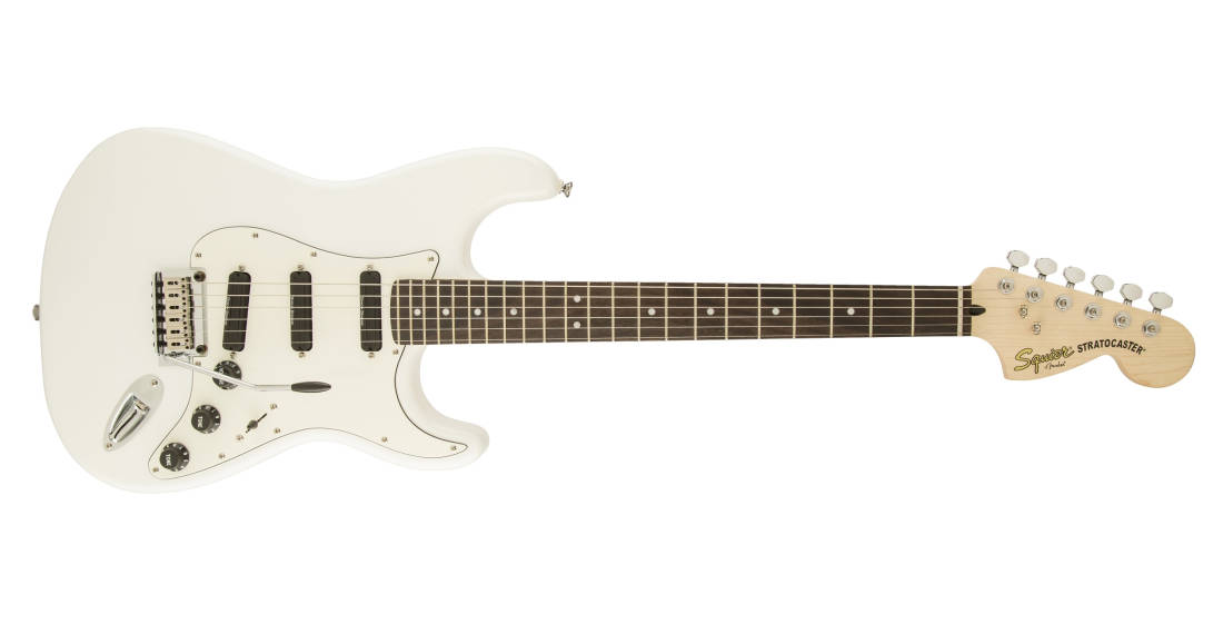 Squier Deluxe Hot Rails Stratocaster - Olympic White | Long Squier Deluxe Hot Rails Stratocaster - Olympic White | Long