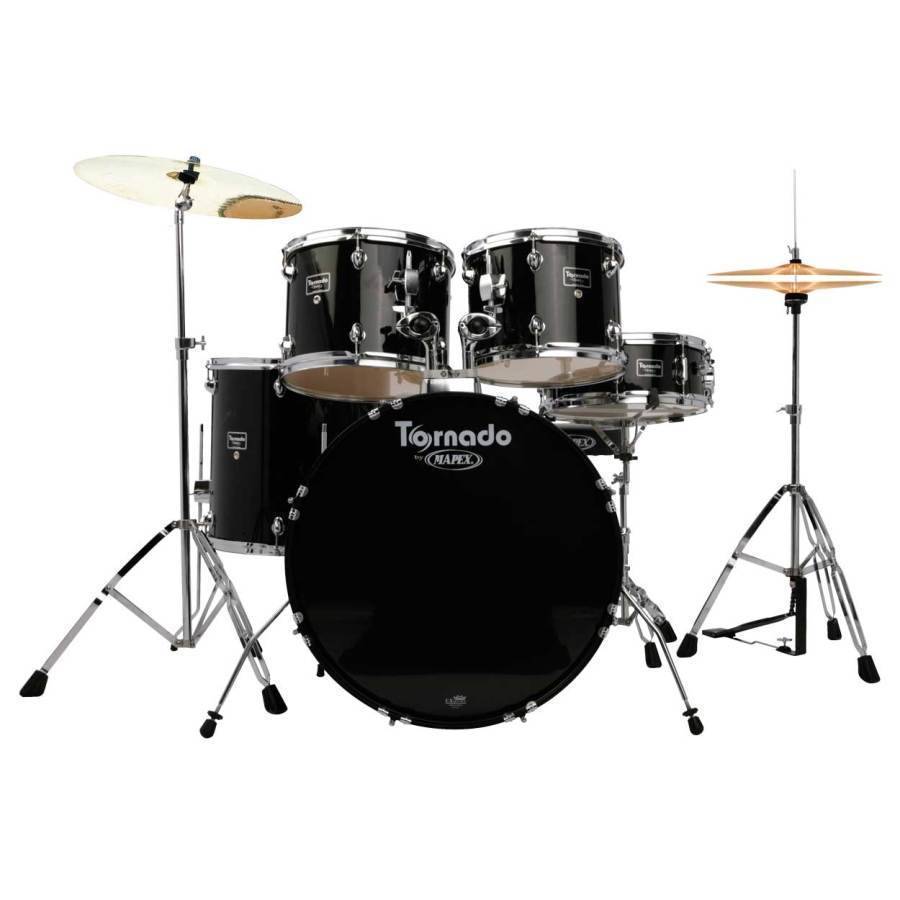 Mapex Tornado 5-Piece Drum Kit With Cymbals, Hardware & Throne - Black