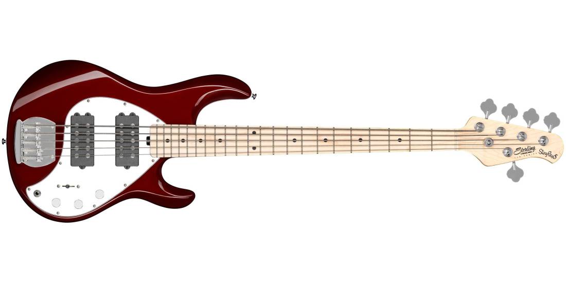 Sterling By Music Man StingRay Ray5 HH 5-String Bass - Candy Apple Red ...