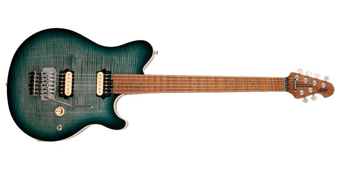 Ernie Ball Music Man Axis Electric Guitar With Case - Yucatan Blue Flame
