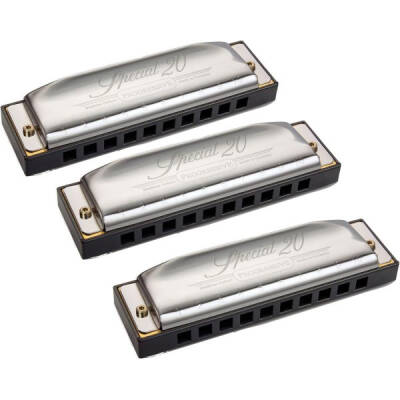 Hohner Special 20 10-Hole Diatonic Harmonicas (3-Piece Set)