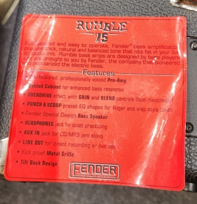 Gear Hunter | Fender - RUMBLE 75 V2 75W 1X12 BASS COMBO